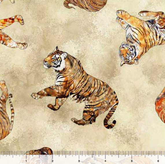 QT Fabrics - Eye of the Tiger - Tiger Toss - 1/2 YARD CUT – Dreaming of the Sea Fabrics