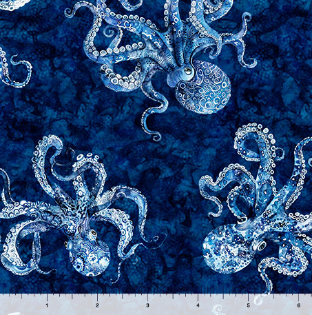 QT Fabrics - Ocean Blues - Octopus Navy - 1/2 YARD CUT – Dreaming of ...