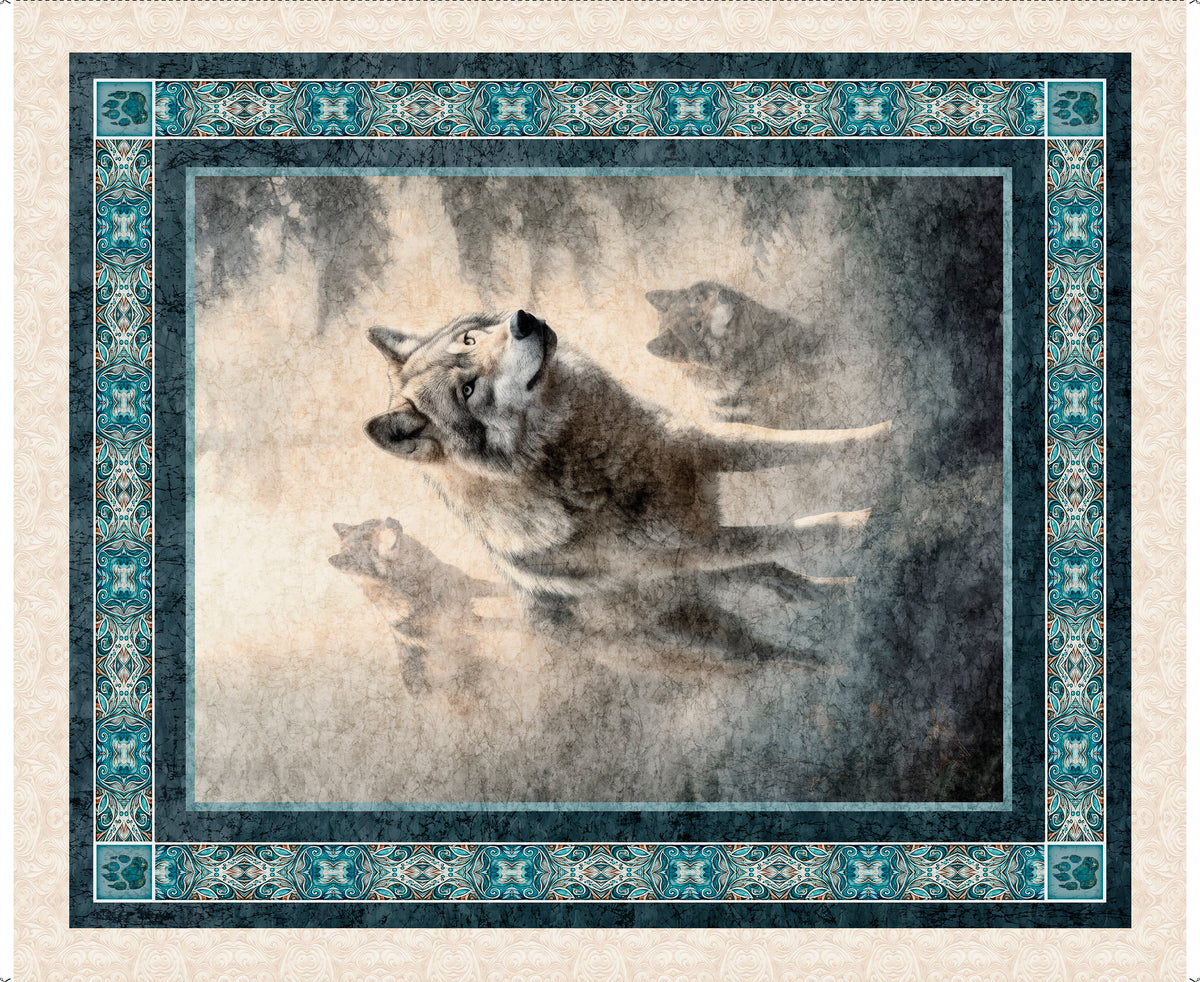 QT Fabrics - Running with the Pack - Wolf Panel - 36" – Dreaming of the ...