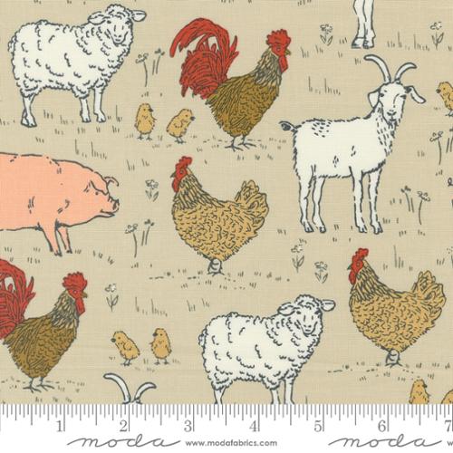 Moda Fabrics - Farmstead - Animal Farm Linen - 1/2 YARD CUT – Dreaming ...