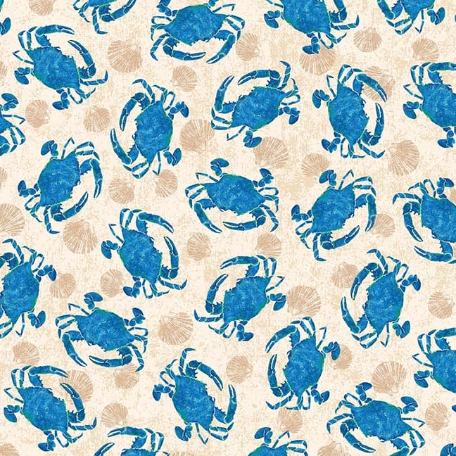 End of Bolt - M'Ocean - Tossed Crabs - 10" – Dreaming of the Sea Fabrics