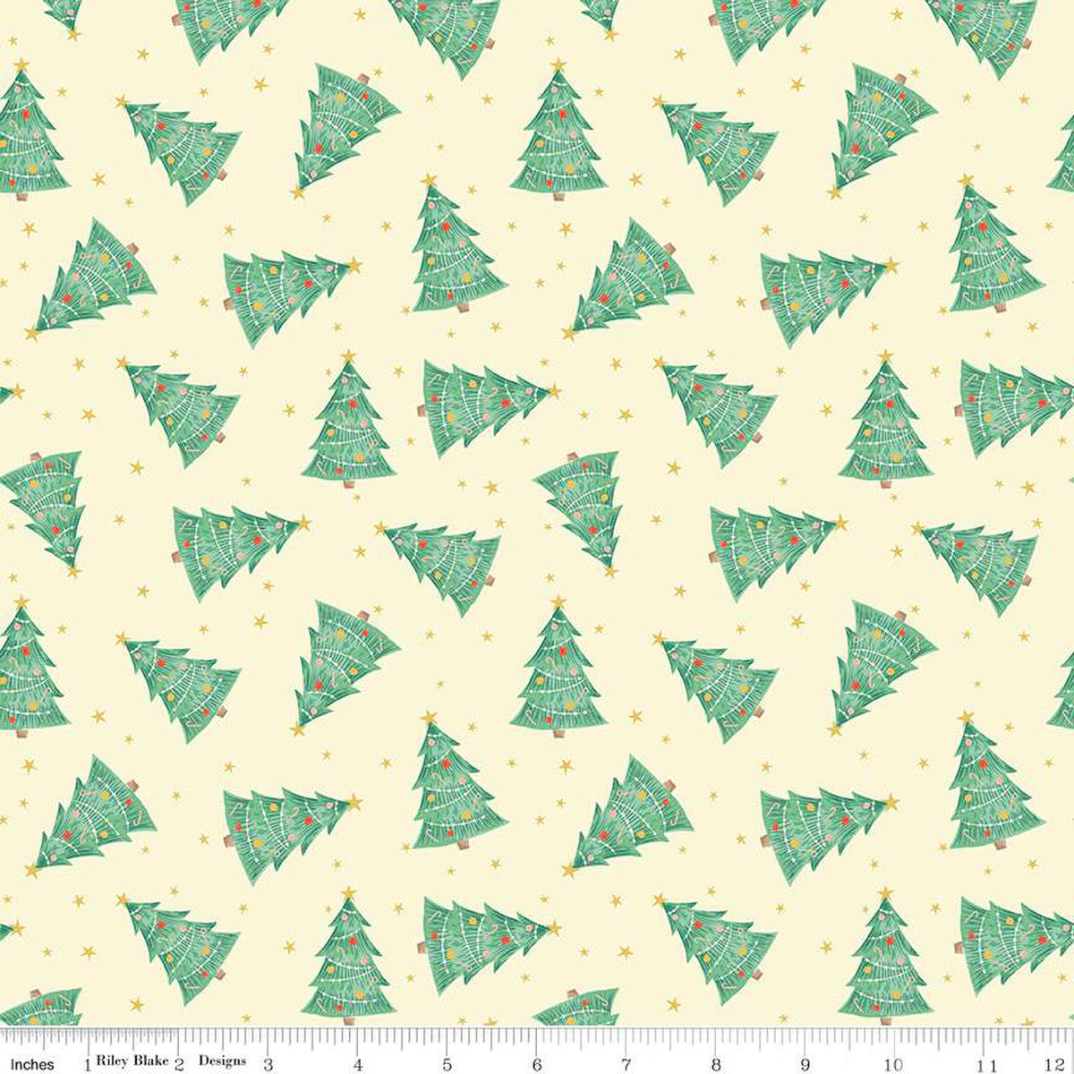 Riley Blake - Holiday Cheer - Trees Vanilla - 1/2 YARD CUT – Dreaming ...