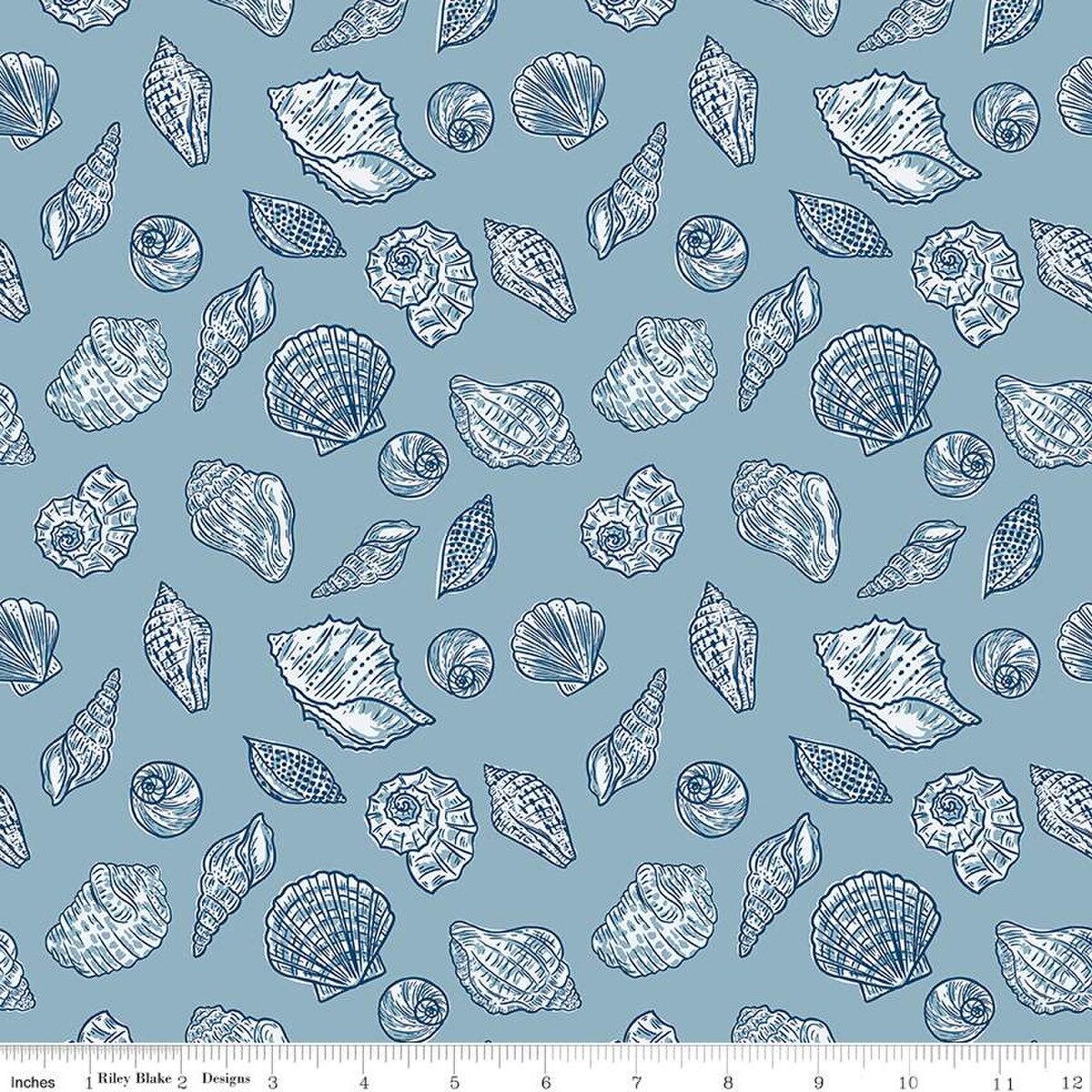 Riley Blake - Ocean Oasis - Seashells Stone - 1/2 YARD CUT – Dreaming ...