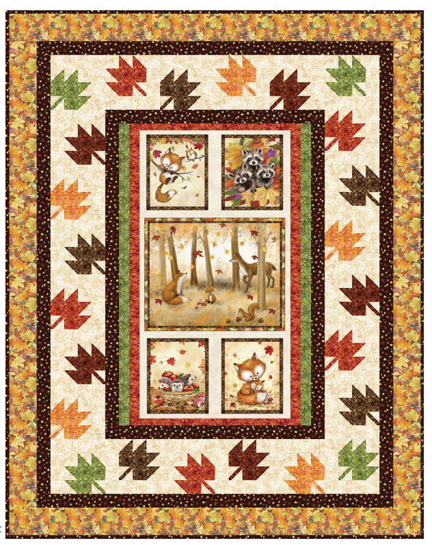 Falling Leaves Quilt Kit - Featuring Fall Friends by P&B Textiles ...
