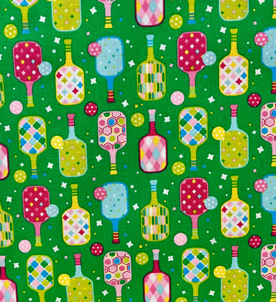 Fabric Traditions - Pickleball Patterned Raquets - 1/2 YARD CUT ...