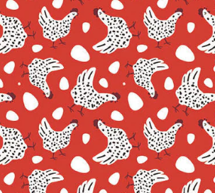 Camelot - Good Cluck Red Chickens - 1/2 YARD CUT – Dreaming of the Sea ...