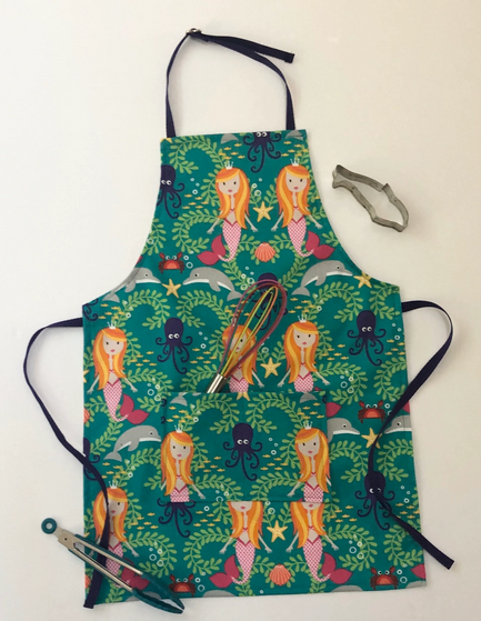 Kids Mermaid Apron – Dreaming of the Sea Fabrics