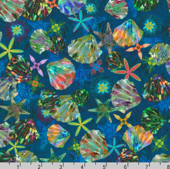 Robert Kaufman - Oceanica - Shells Navy - 1/2 YARD CUT – Dreaming of ...