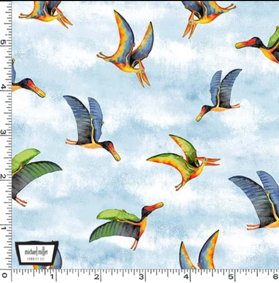 Michael Miller - Dinosaurs, Dinosaurs - Pterosaurs - 1/2 YARD CUT ...