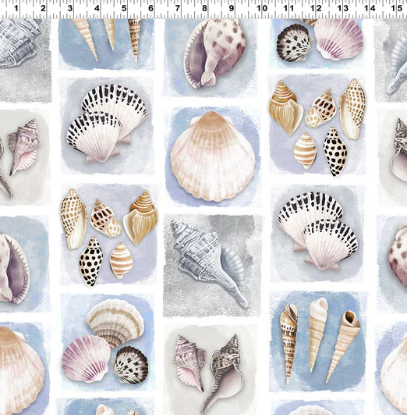 Clothworks - Seashell Wishes - Shell Tiles - 1/2 YARD CUT – Dreaming of ...