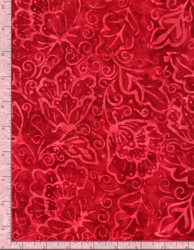 Timeless Treasures - Tonga Batik Stamped Floral Outlines Joy - 1/2 YAR ...