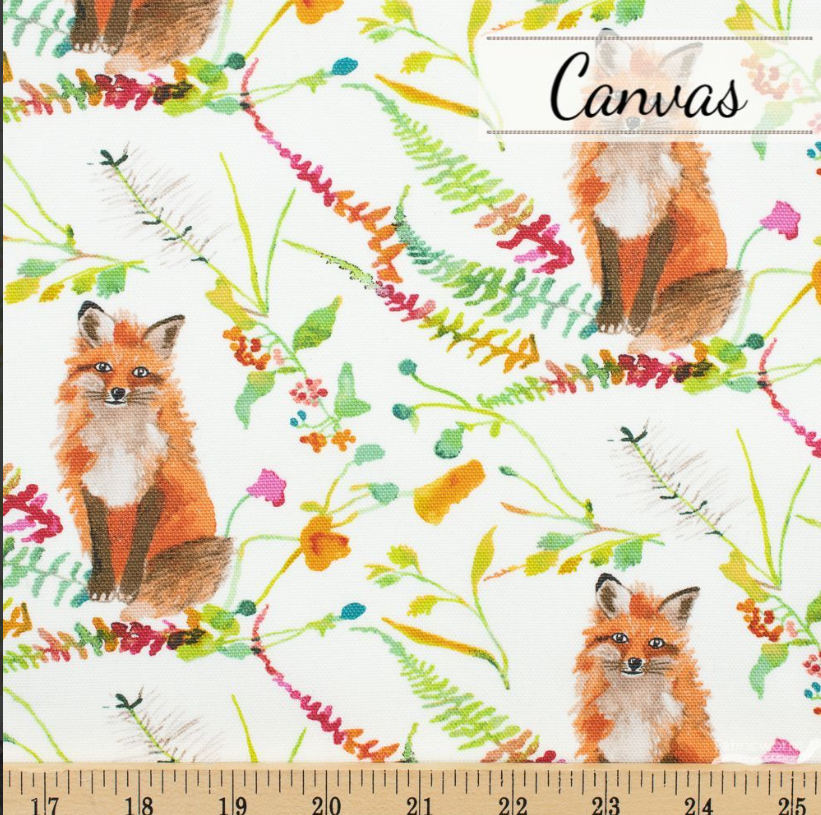 Windham - CANVAS - White Foxes - 1/2 YARD CUT – Dreaming of the Sea Fabrics